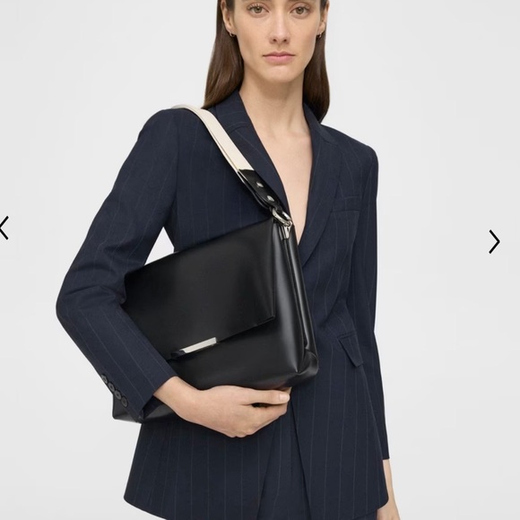 Theory | Bags | Theory Fold Shoulder Bag In Leather Black | Poshmark